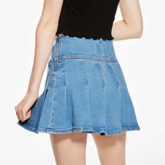 Aeropostale | Skirts | Pleated Denim Mini Skirt | Poshmark